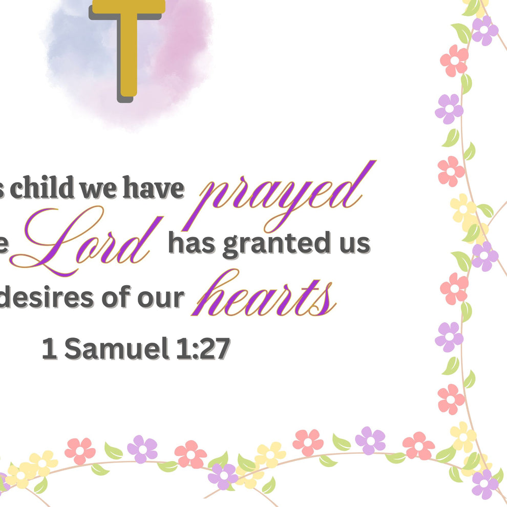 1 Samuel 1:27 Sign For This Child We Have Prayed Christian Wall Decor ...