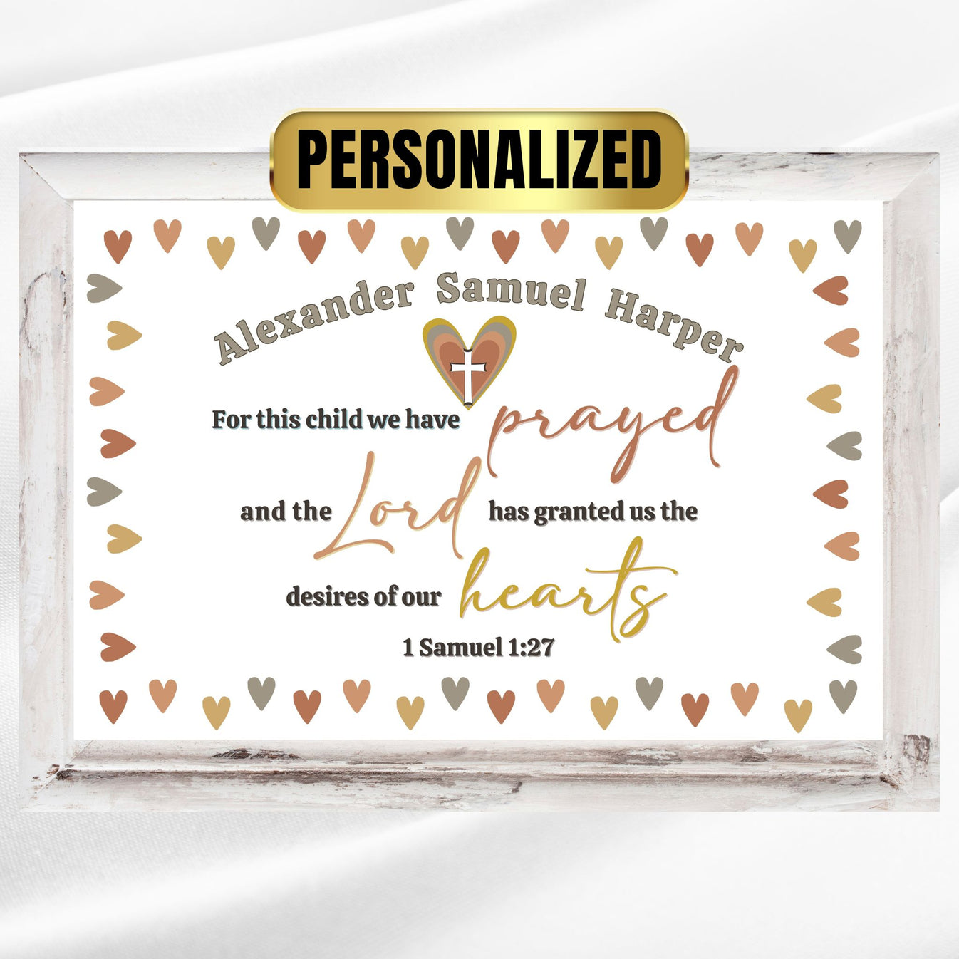 1 Samuel 1:27 Sign Custom Made Print Bible Verse Wall Art Personalized ...