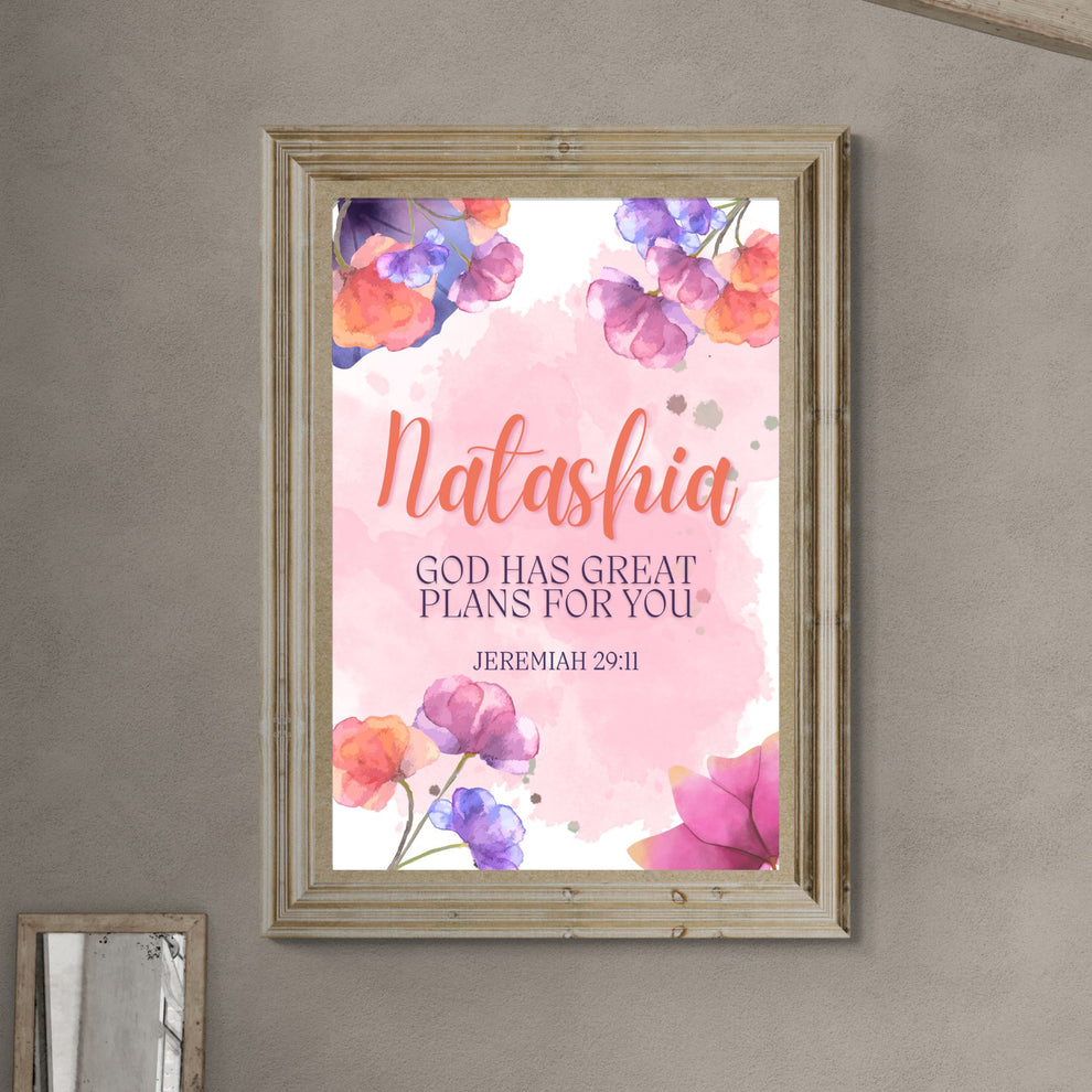 Jeremiah 29:11 Poster Print God Has Great Plans For You Personalized C ...