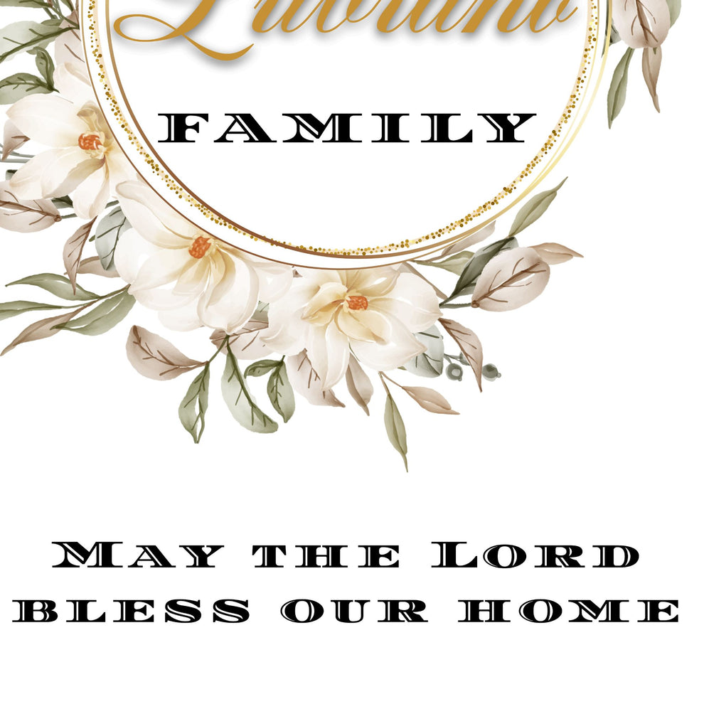 Personalized Custom Made Last Name Sign Christian Wall Art Flower Prin ...