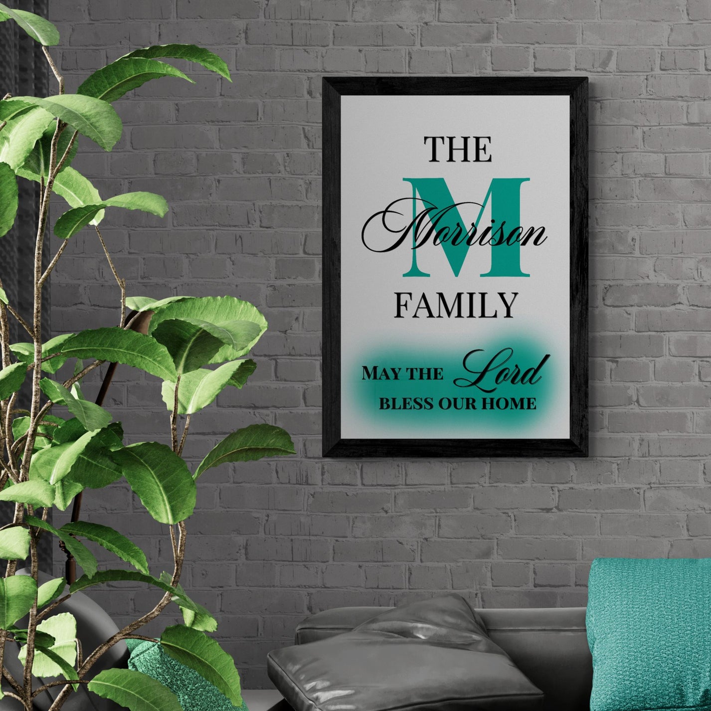 Personalized Custom Made Last Name Sign Christian Wall Art Lord Bless ...