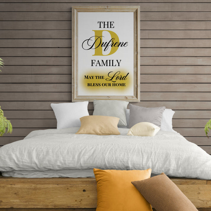 Personalized Custom Made Last Name Sign Christian Wall Art Lord Bless ...
