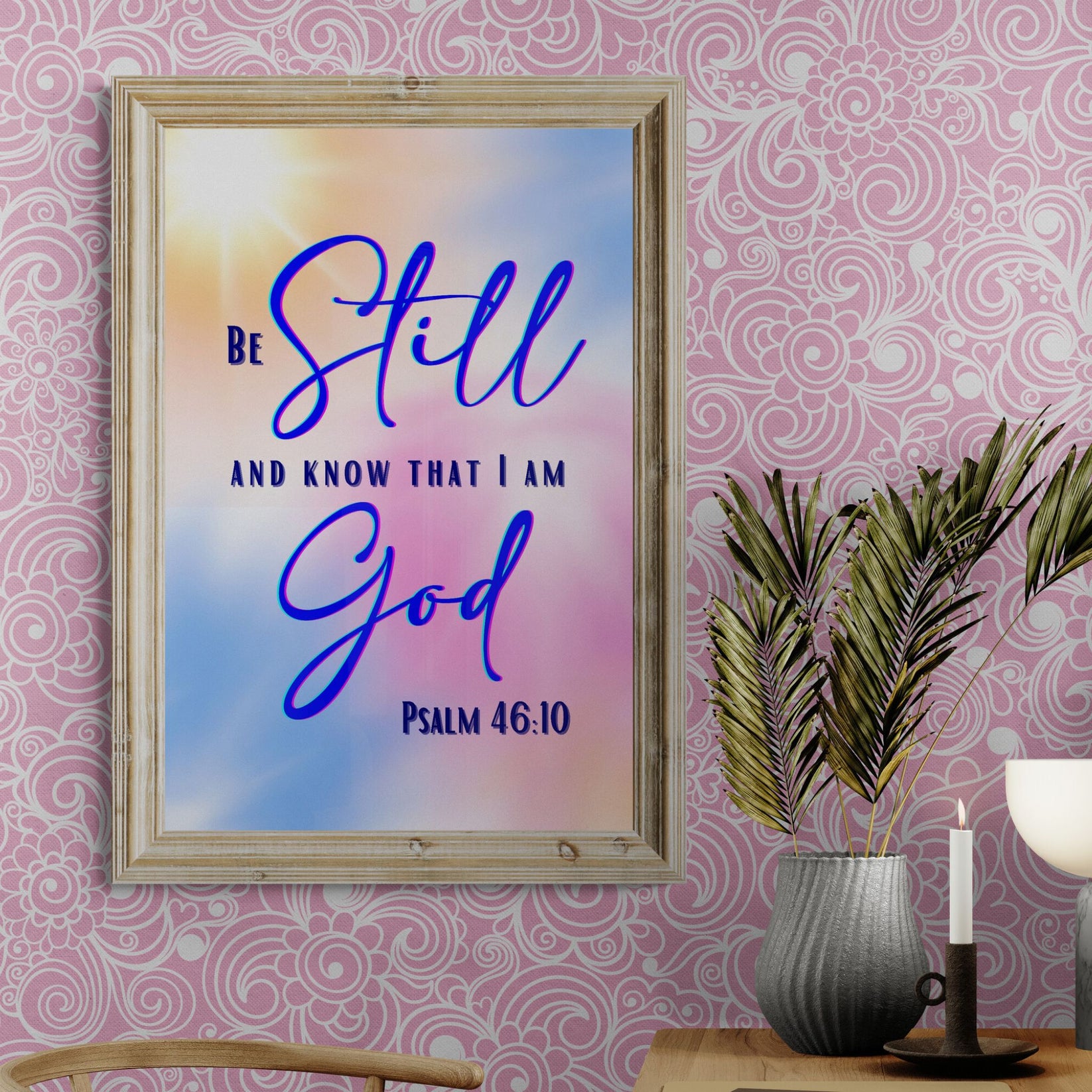 Psalm 46:10 Bible Verse Print Christian Wall Art Be Still and Know Sig ...