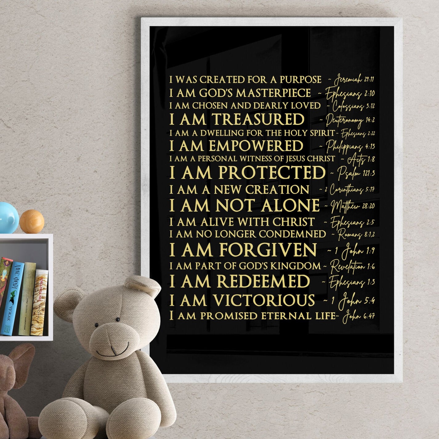 I was Created For a Purpose Christian Wall Art Bible Verse Print God's ...