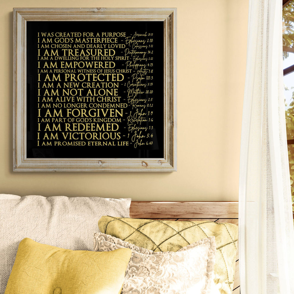 I was Created For a Purpose Christian Wall Art Bible Verse Print God's ...