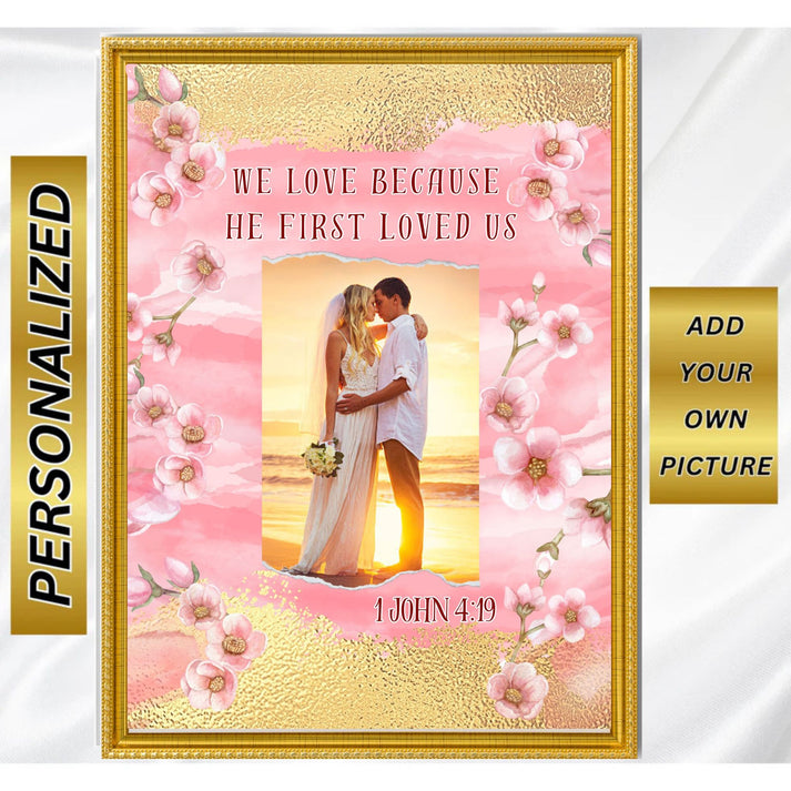 1 John 4:19 Bible Verse Custom Made Personalized Family Sign Couple Pr ...