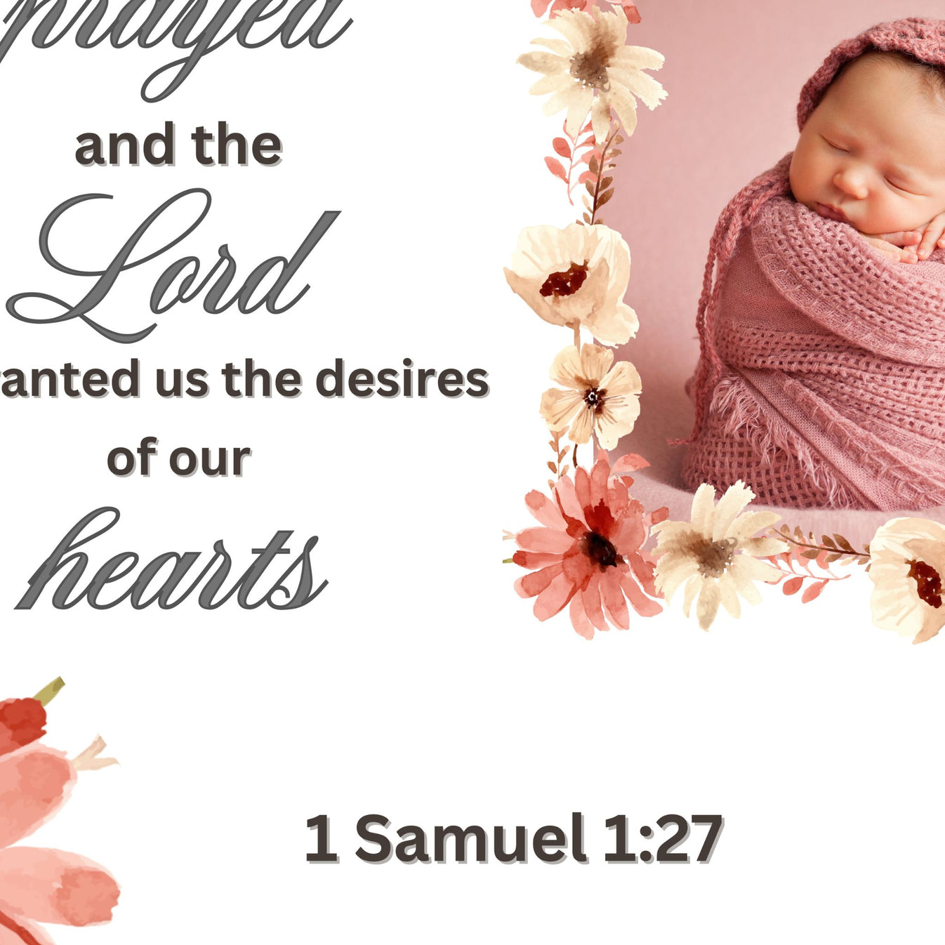 1 Samuel 1:27 Sign For This Child We Have Prayed Personalized Nursery ...