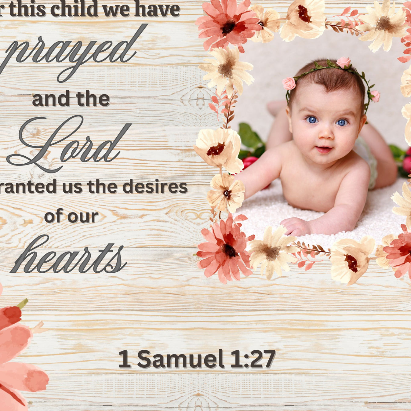 1 Samuel 1:27 Sign For This Child We Have Prayed Christian Wall Decor ...