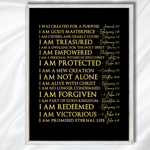 I was Created For a Purpose Christian Wall Art Bible Verse Print God's ...