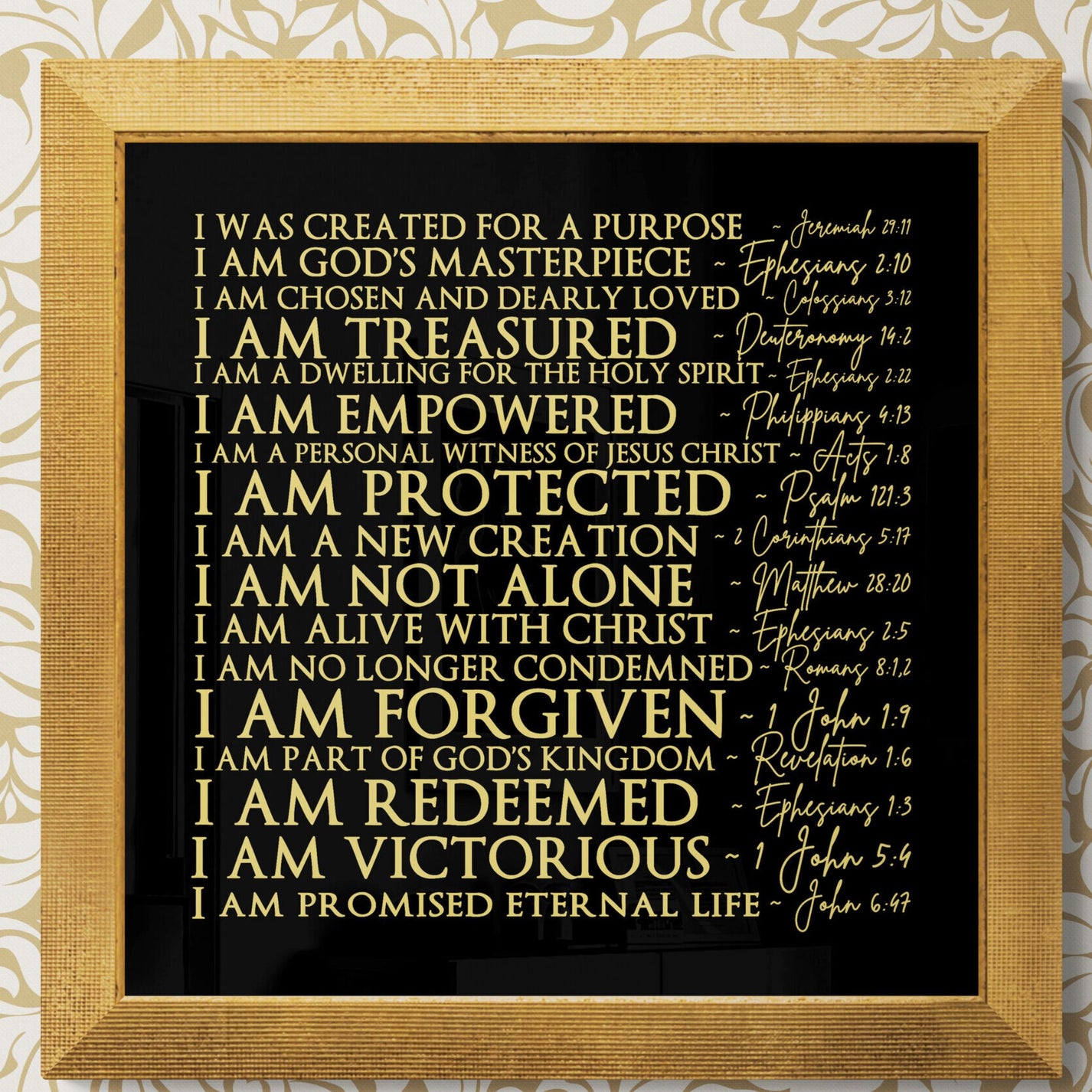 I was Created For a Purpose Christian Wall Art Bible Verse Print God's ...