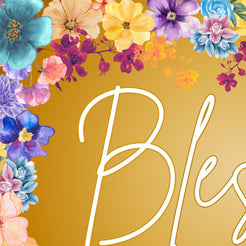 Blessed Sign Gratitude Poster Religious Print God's Blessings Mosaic o ...