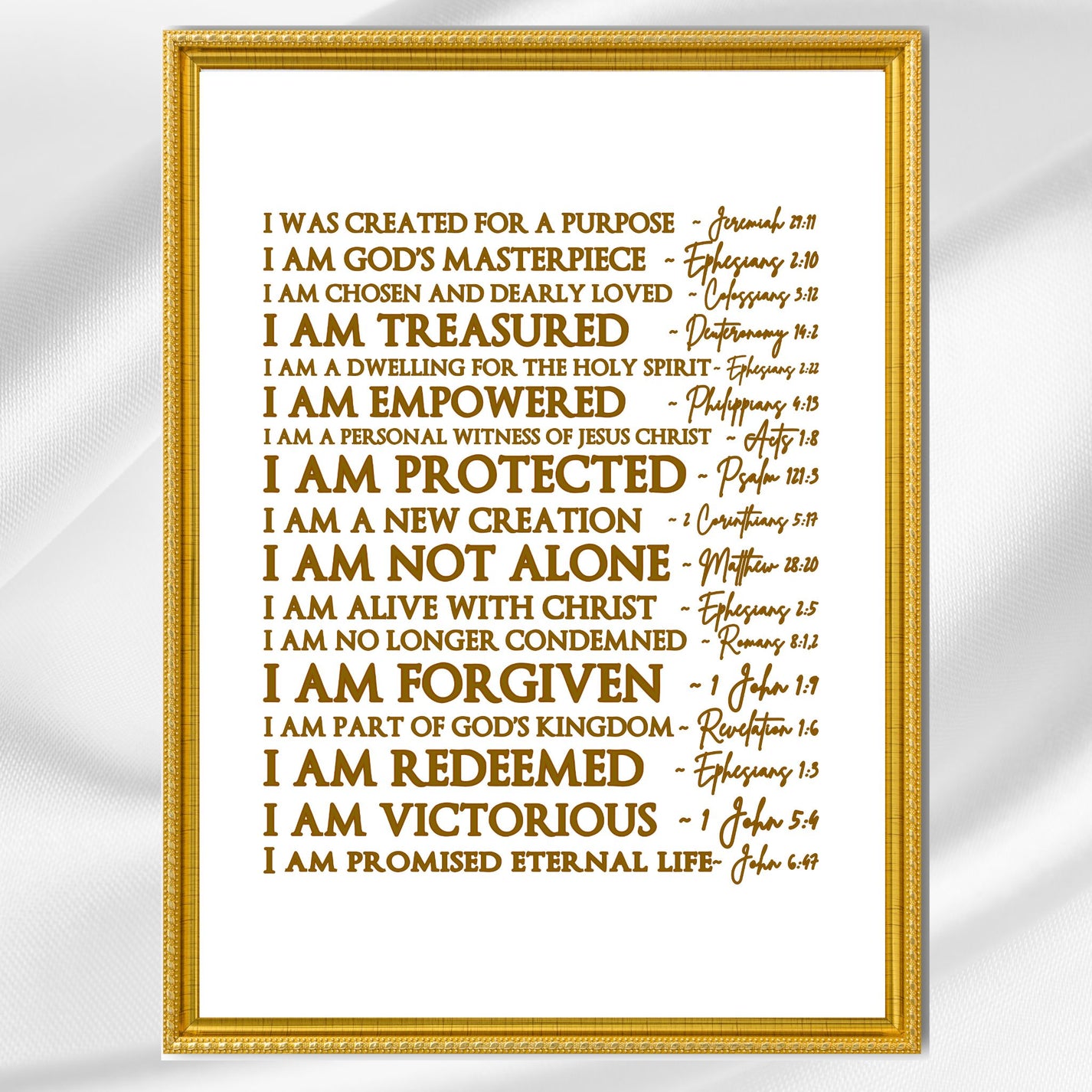 I was Created For a Purpose Christian Wall Art Bible Verse Print God's ...