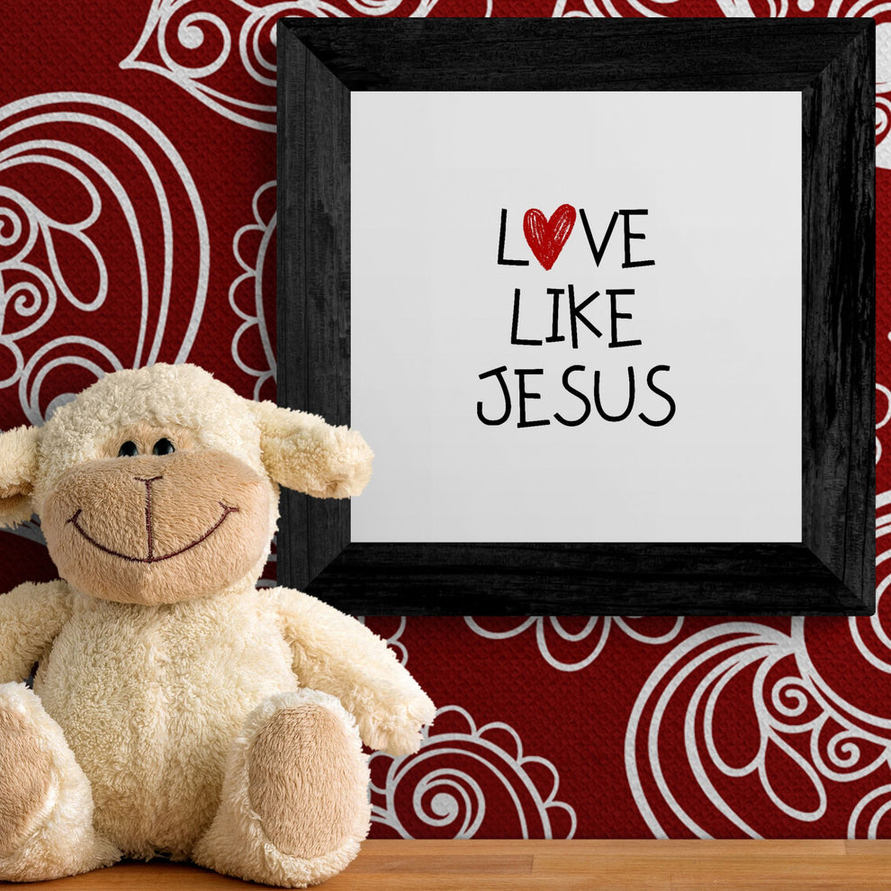 Love Like Jesus Black Poster Print Religious Poster Jesus is Love Chil ...