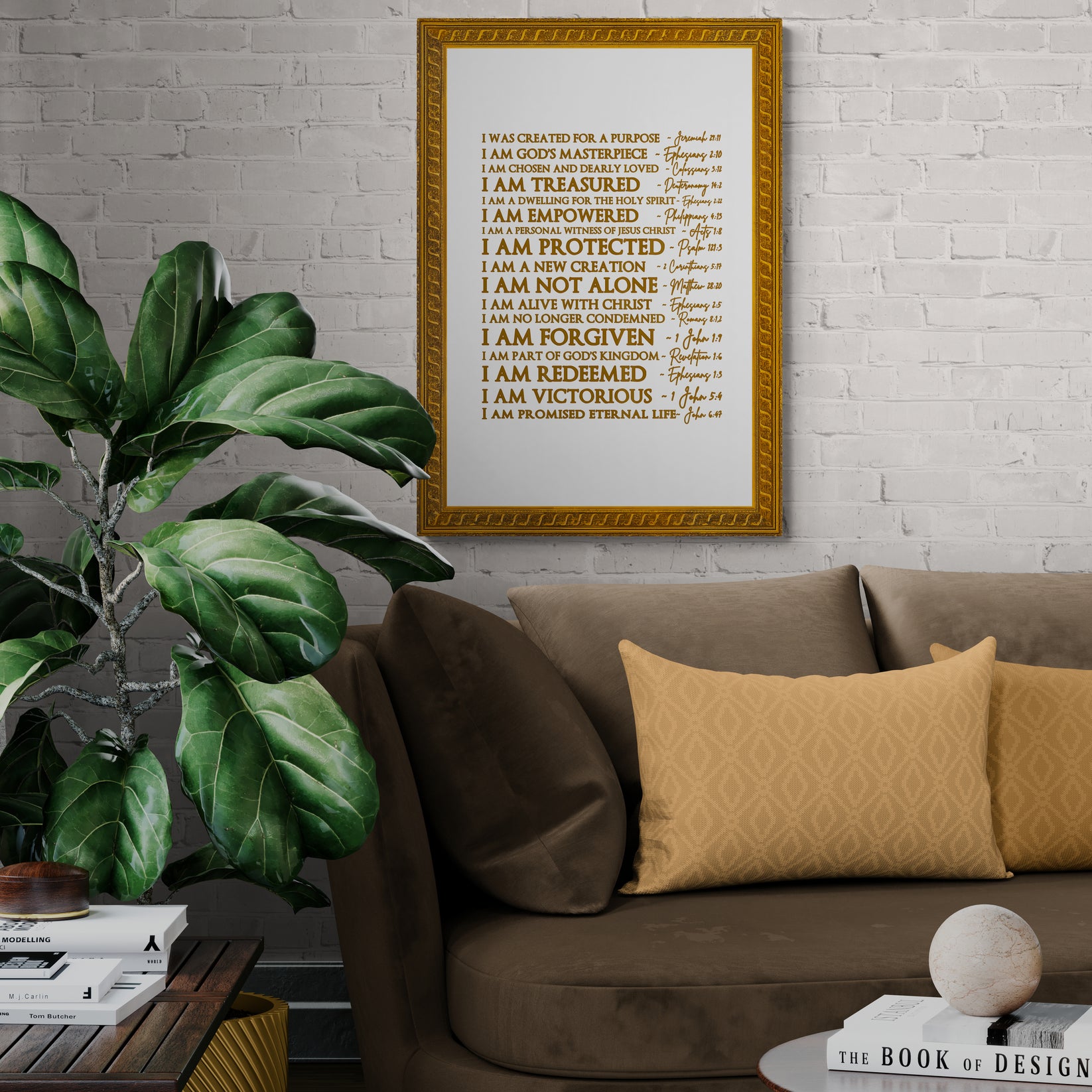 I was Created For a Purpose Christian Wall Art Bible Verse Print God's ...