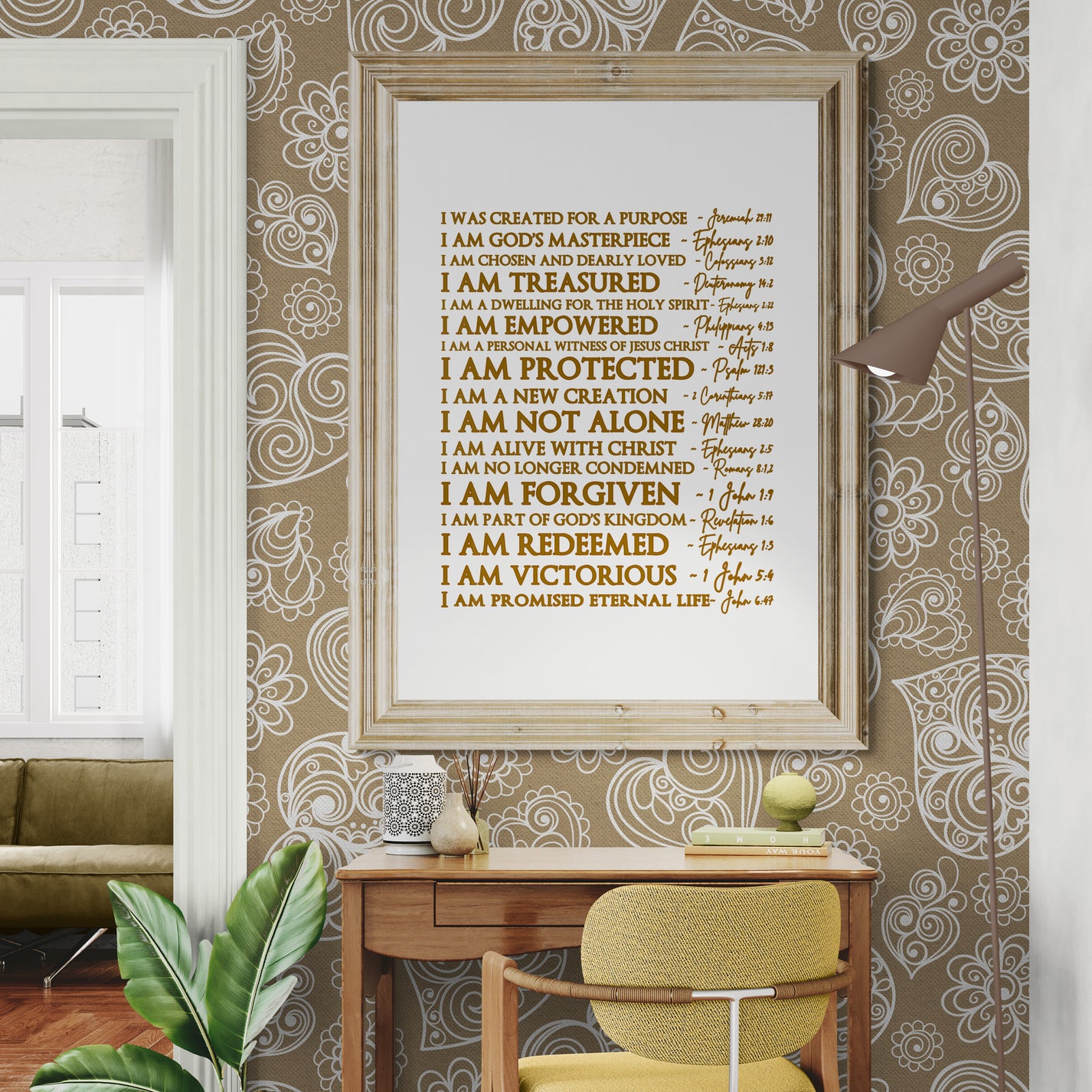 I was Created For a Purpose Christian Wall Art Bible Verse Print God's ...