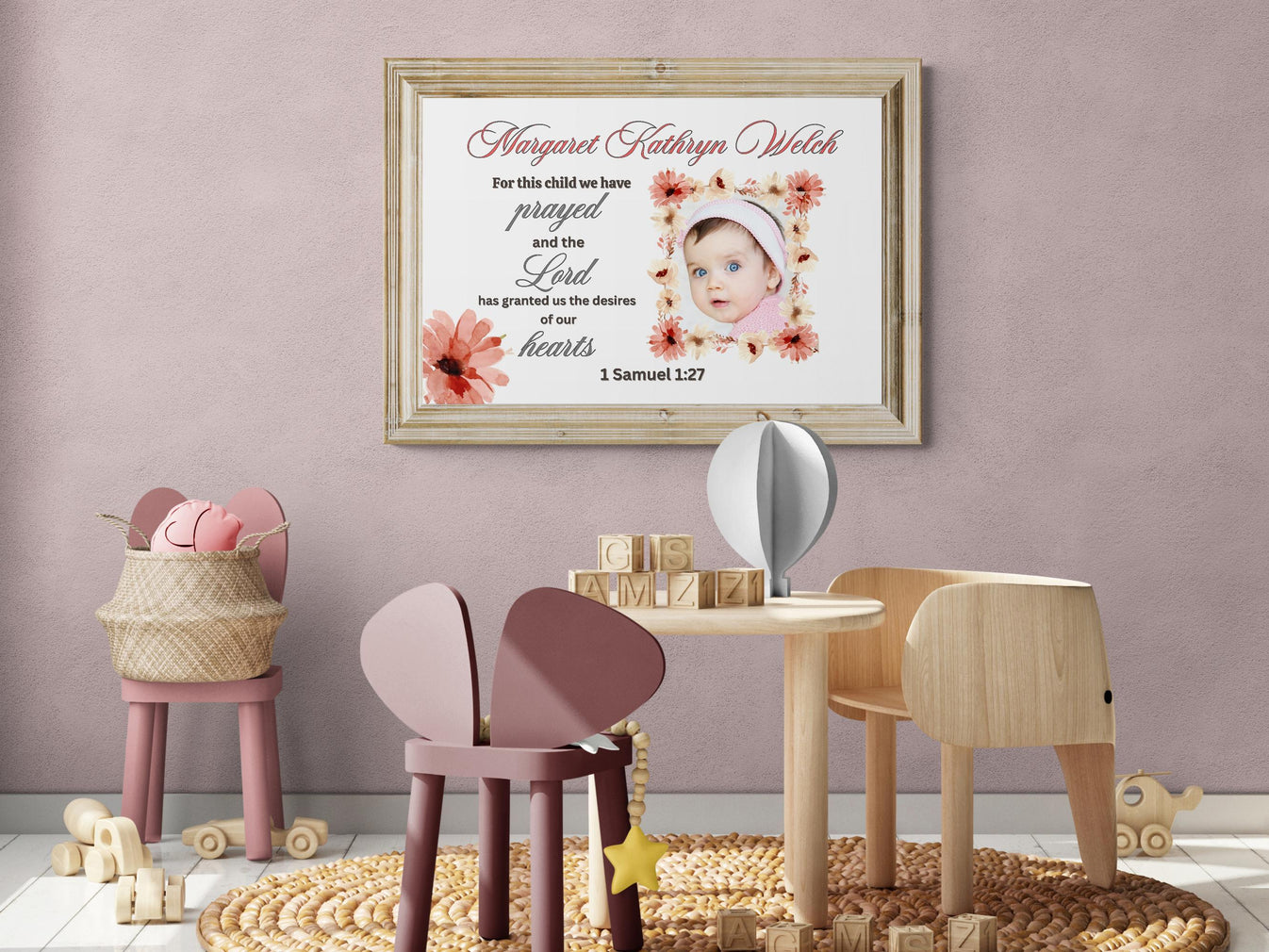 1 Samuel 1:27 Sign For This Child We Have Prayed Personalized Nursery ...