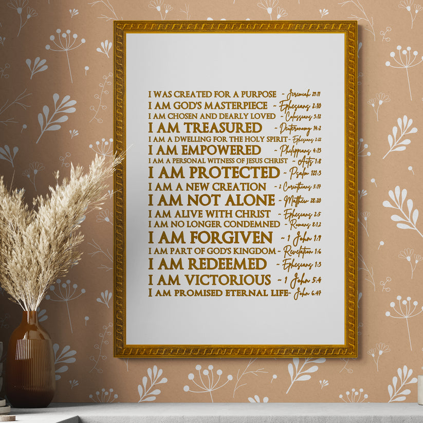 I was Created For a Purpose Christian Wall Art Bible Verse Print God's ...