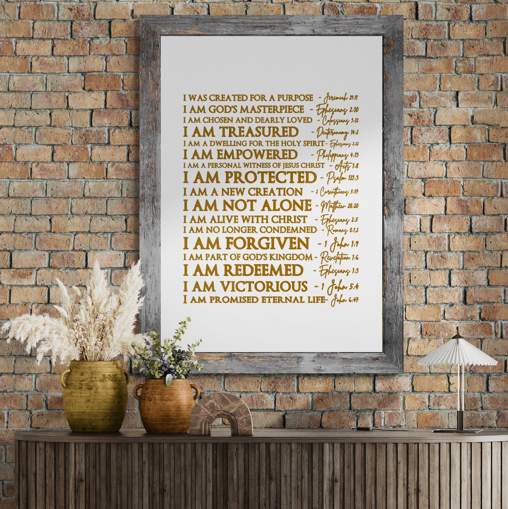 I was Created For a Purpose Christian Wall Art Bible Verse Print God's ...